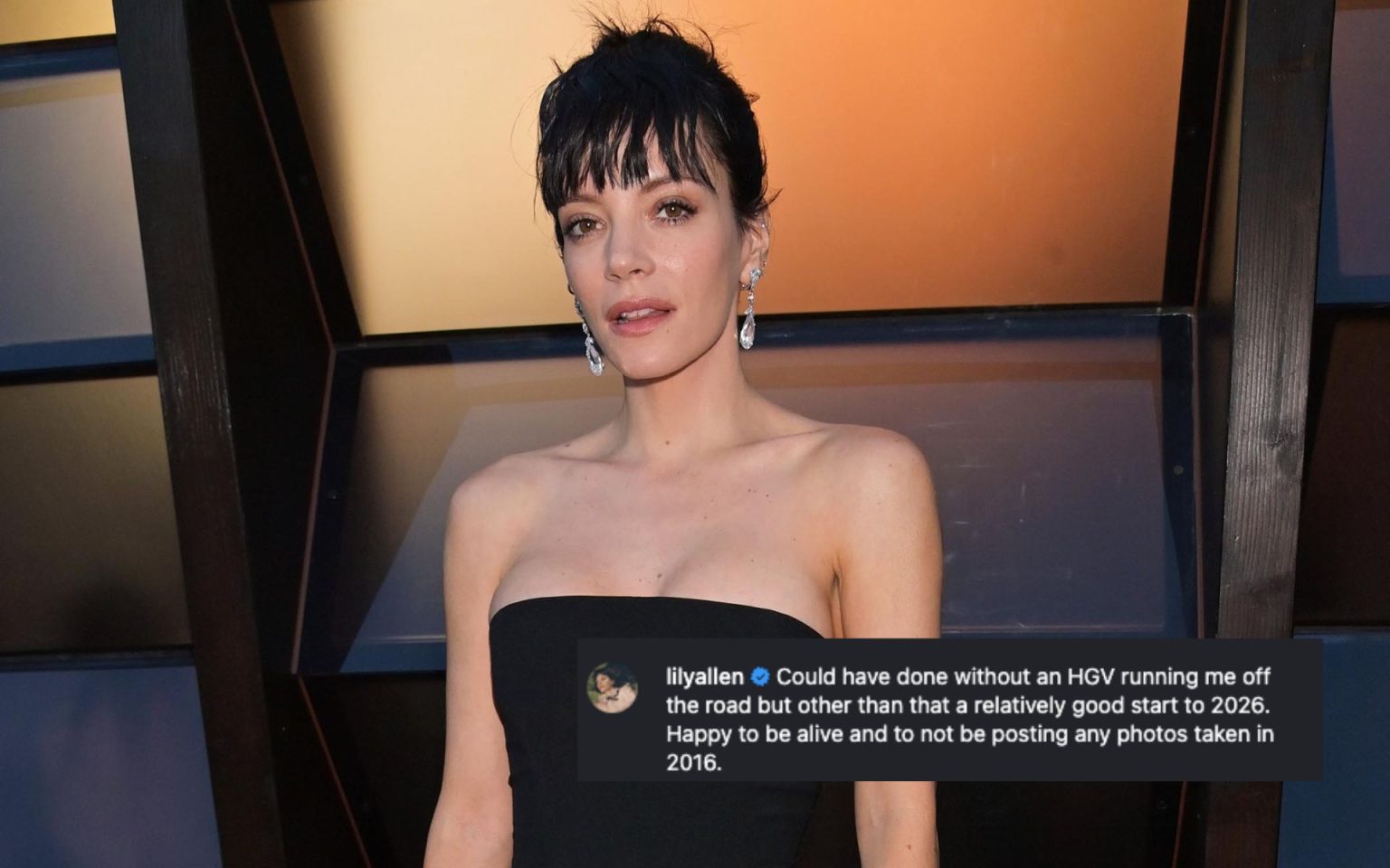 Lily Allen Car Accident 2026: Porsche Run Off Road by HGV